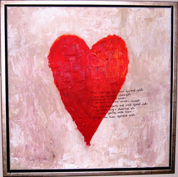 She | Hjerte-rød | Køb maleri