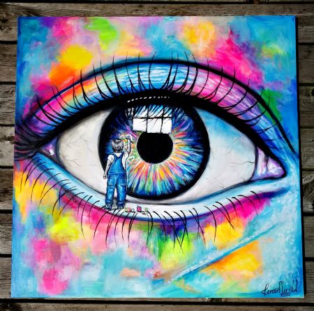 Art by Merrild | ''Children make life colorful'' | Køb maleri